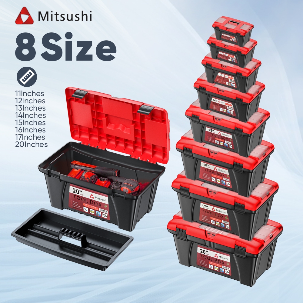 Mitushi Tool Box Storage Big PVC Plastic Kotak Mancing Toolbox Heavy Duty Spanar Organizer ...