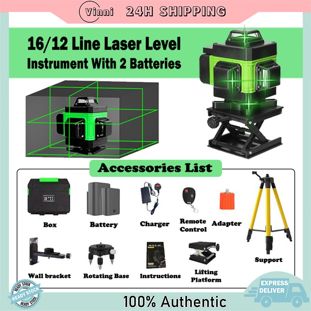 IFONSEN 12/16 Lines Adjustable Laser Level 360° Rotary Indoor Outdoor ...