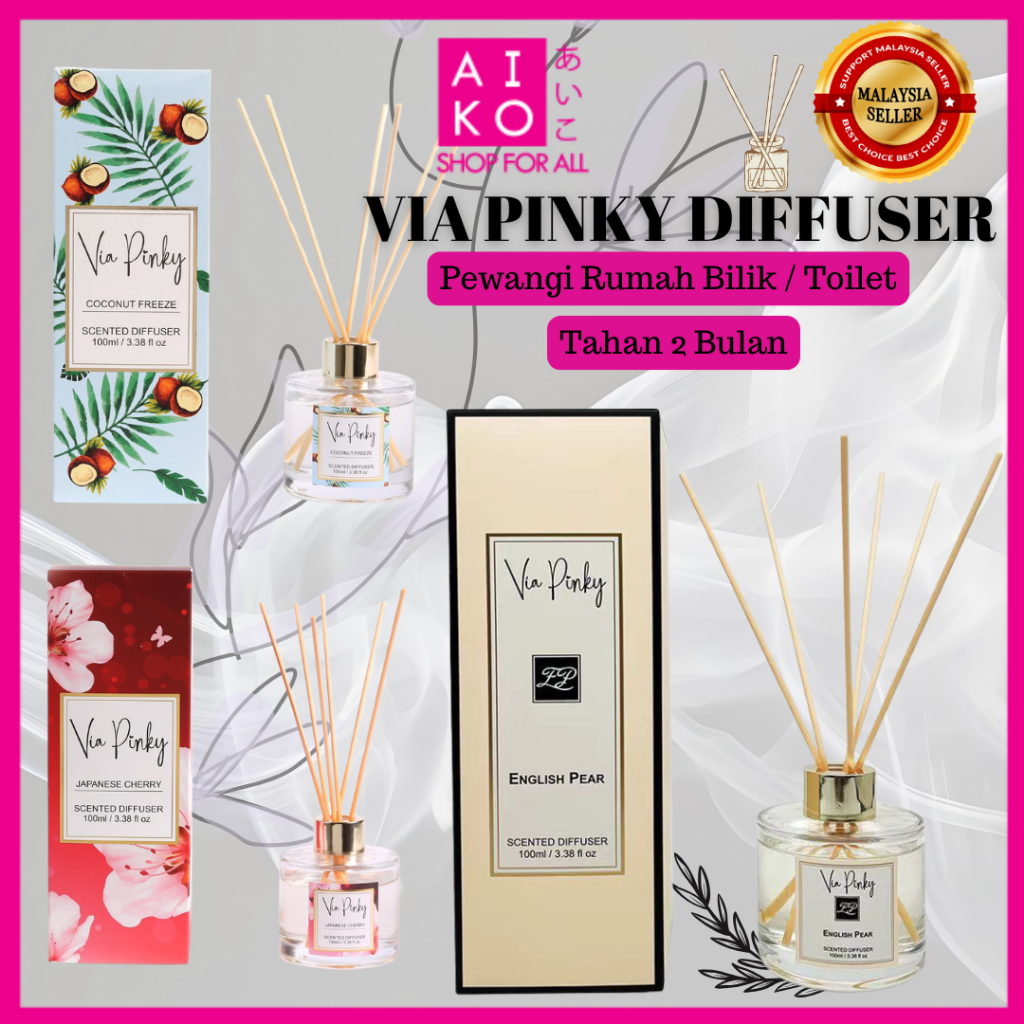 (AIKO) 100ML HOME DIFFUSER VIA PINKY AIR FRESHENER AROMA OIL AIR ...