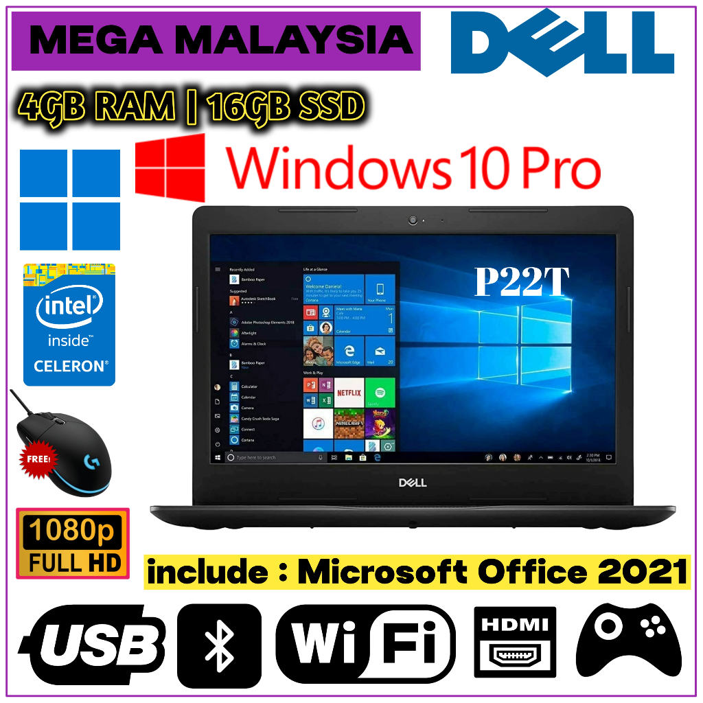 ULTRA DELL WINDOW 10 PRO LAPTOP || INTEL CELERON 4GB RAM 16GB SSD 11.6 ...