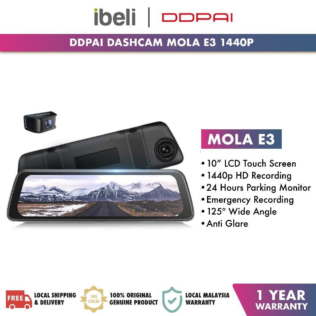 DDPAI Dashcam Mola E3 1440P Full HD Rearview Mirror Dash Cam DVR Car Camera Recorder | Shopee ...