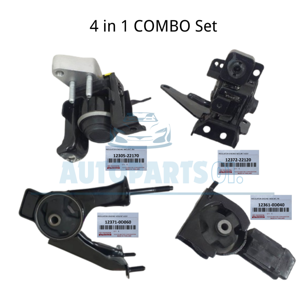 [4 IN 1 COMBO SET] Toyota OEM Engine Mounting - Toyota Wish ZNE10 1.8 ...