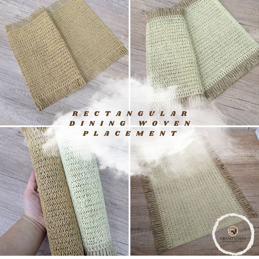 GV NATURE HANDMADE RECTANGULAR DINING WOVEN PLACEMENT /INS STYLE TABLE ...
