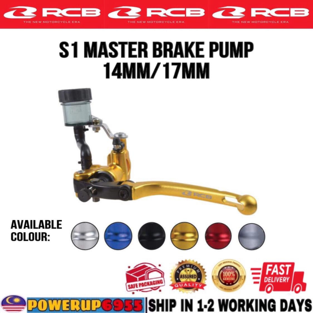 RCB S1 FORGED MASTER BRAKE BREK PUMP 14MM 17MM LEFT KIRI RIGHT KANAN ...