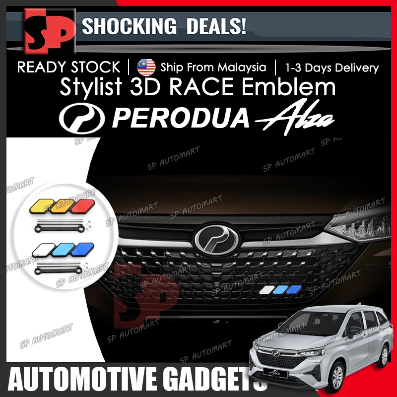 Perodua New Alza Front Grill Stylist 3D RACE Emblem Car Emblem | Shopee ...