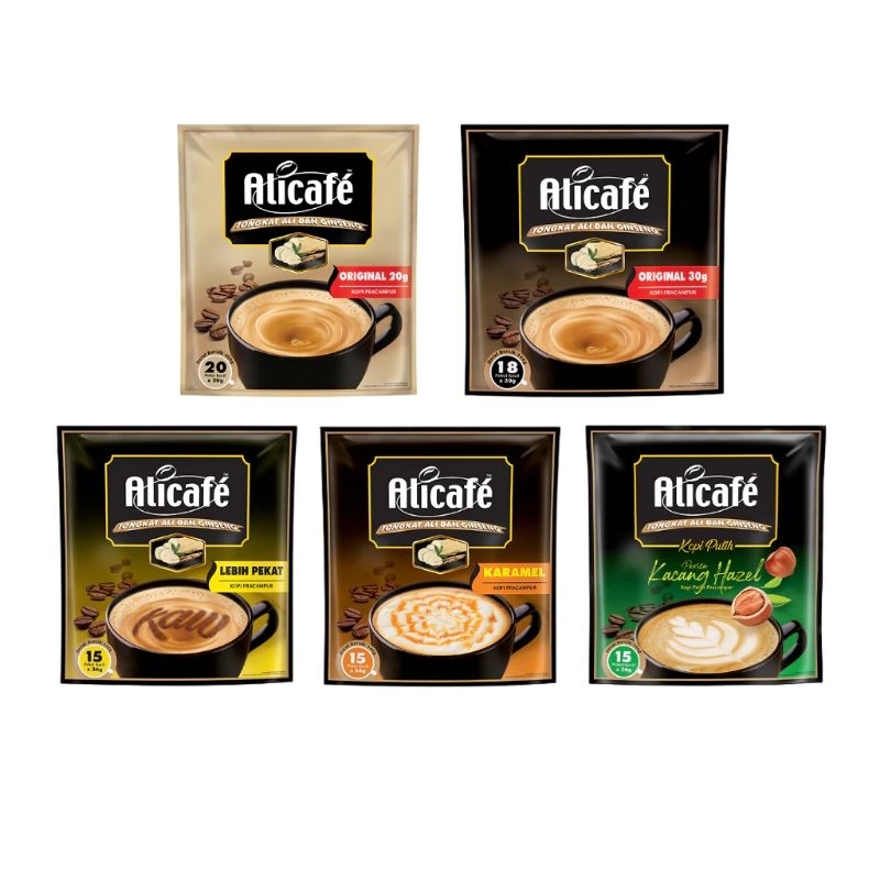 Alicafe TONGKAT ALI DAN GINSENG ORIGINAL/KARAMEL/LEBIH PEKAT KOPI ...