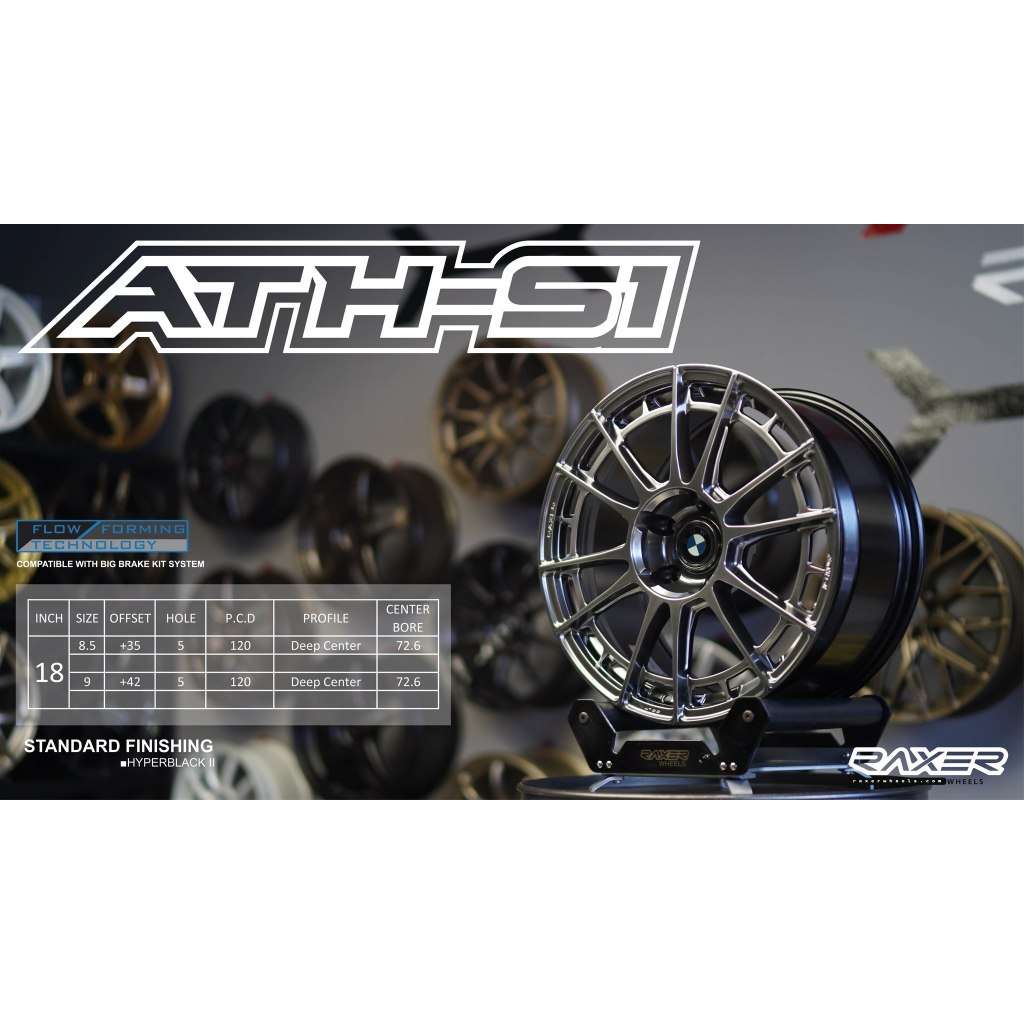 【Installation Available】Raxer ATH-S1 18x8/8.5 5x112/114.3/120 ET35/44 ...