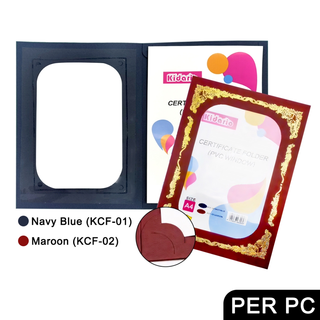 Kidario Soft Cover A4 Certificate Folder Holder with Transparent PVC ...