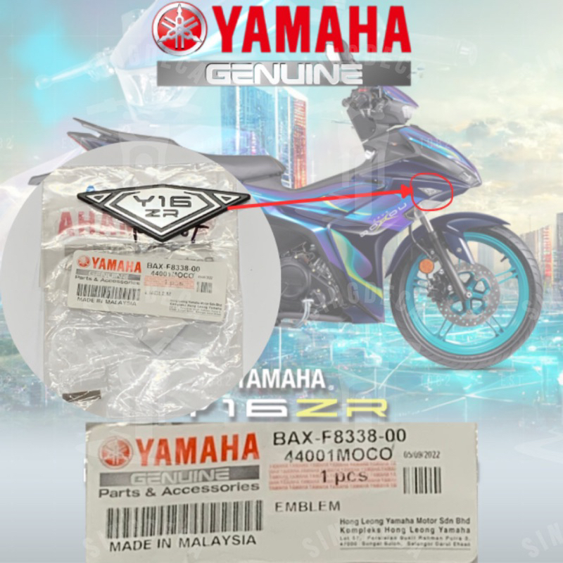 ORIGINAL YAMAHA Y16ZR Y16 V1 V2 3D EMBLEM LOGO/STICKER (100% FROM HONG ...
