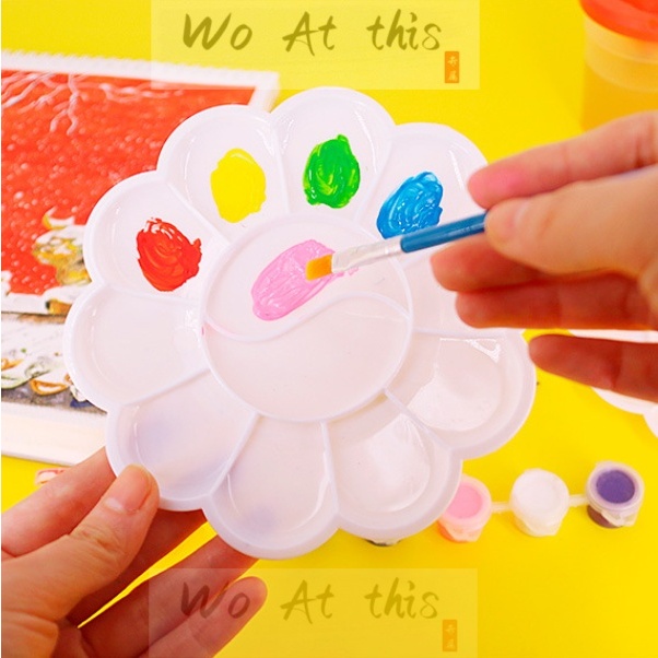 Water Colour Acrylic Palette Color Artist Mixing Painting Plate Pallet ...