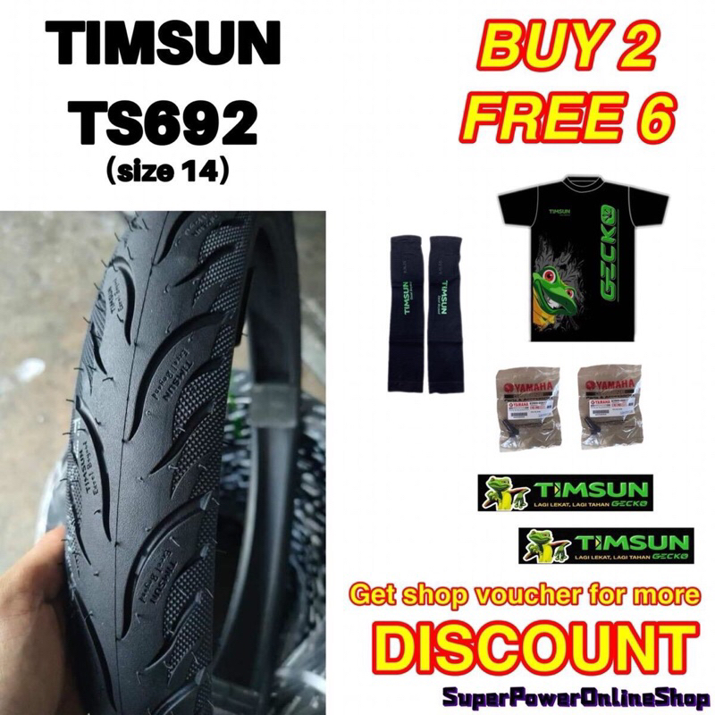 🎁Ready stock & Free Gift BUY 2 FREE 6🎁TIMSUN Tayar TS692 7090-14 8090 ...