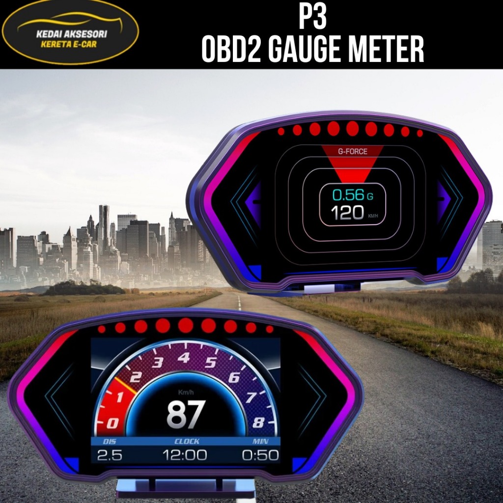 P3 OBD2 Meter Gauge Meter Car GPS Alarm Speed Head-Up LCD display Water ...