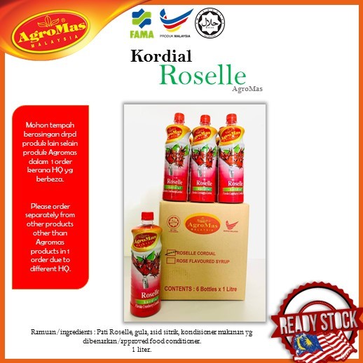 🔥OFFER!!🔥Best Seller🔥6 botol (1 carton) 1 Liter Kordial Laici. Agromas ...