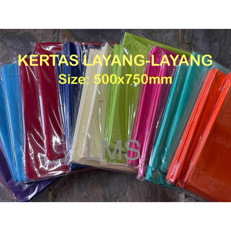 LMSKITES Kertas Wau 50cmx75cm Kertas Layang-Layang Warna warni | Shopee ...