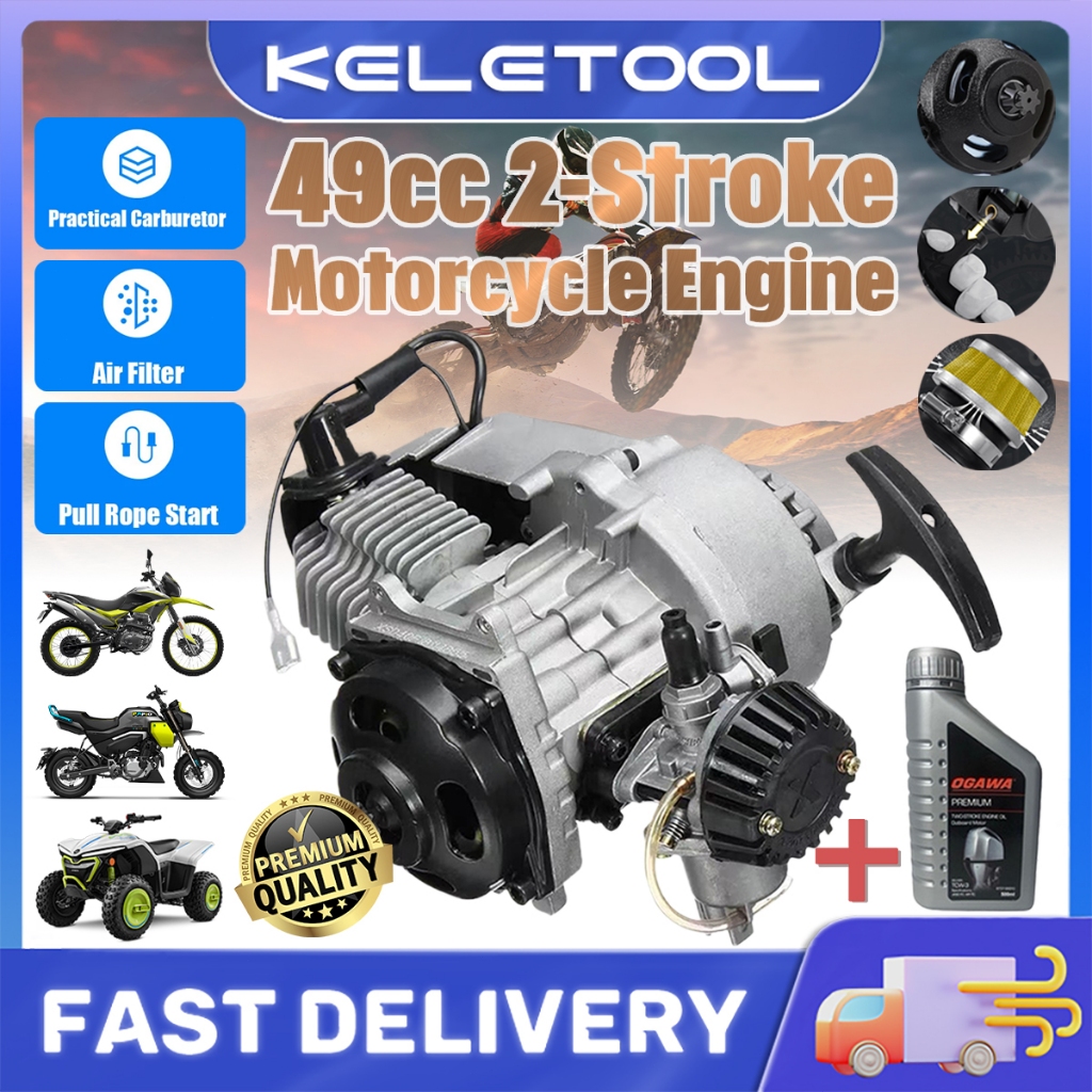 49cc Motorcycle Engine 2-Stroke Pocket Bike Engine Motor Enjin Start ...