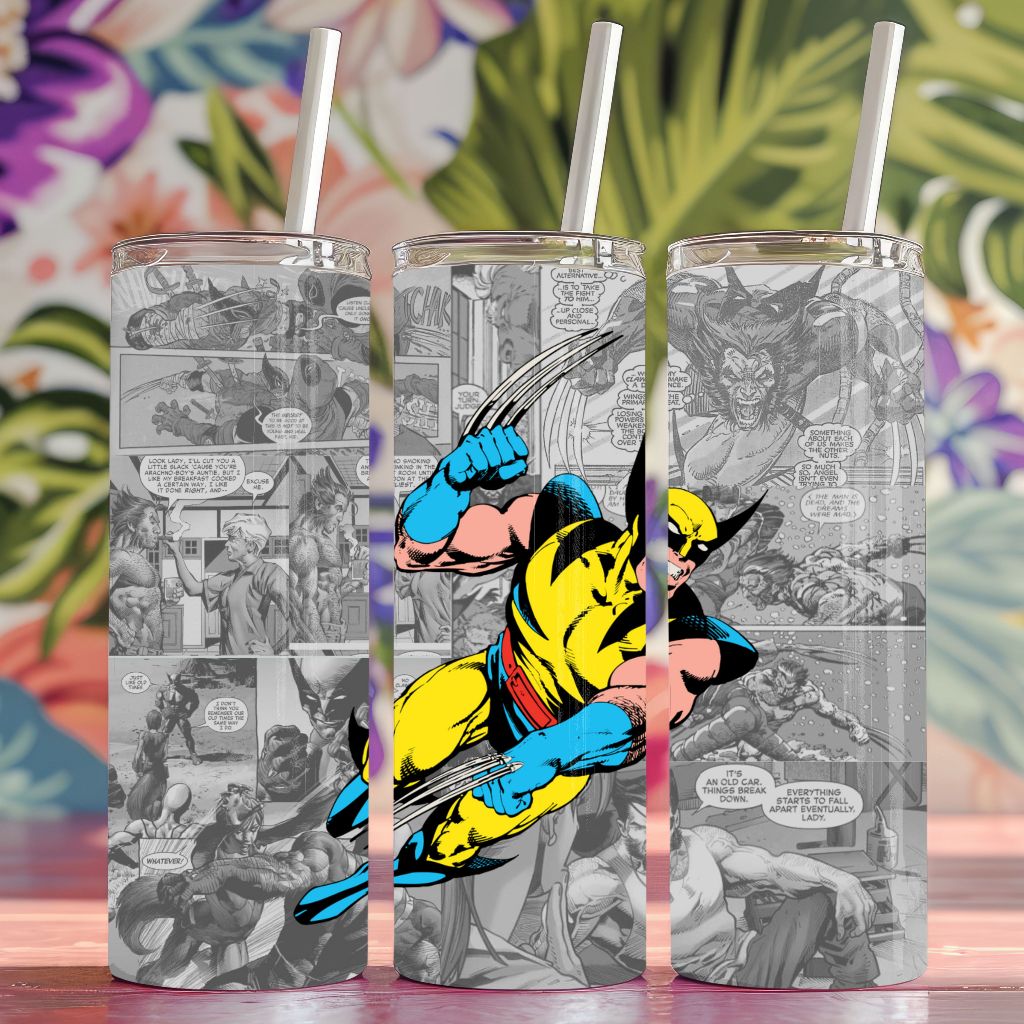 Xmen Wolverine Superhero Comic Stainless Steel Tumbler Design Water ...