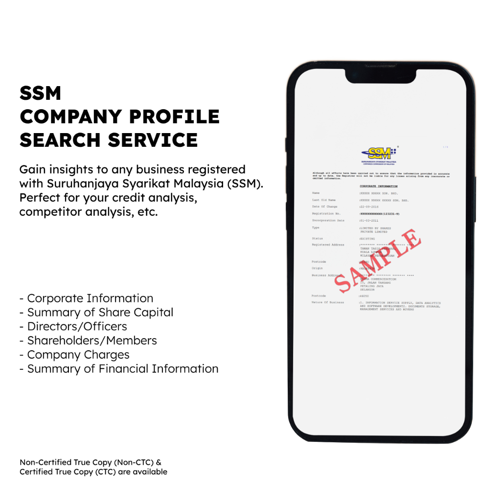 SSM Company Profile Search Service - Company Information, Shareholders, Financial Information ...