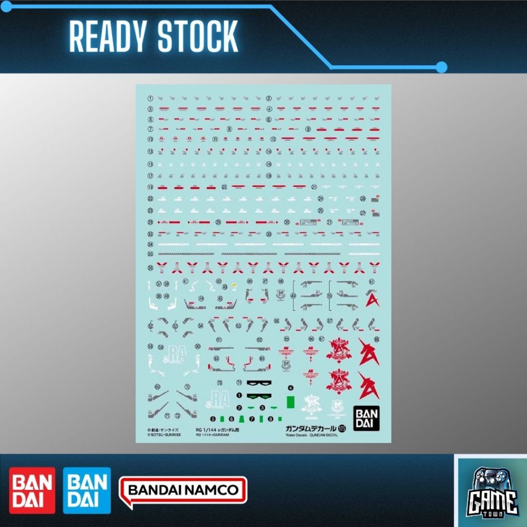 Bandai Water Decals Gundam Decal No.125 for RG 1/144 Nu Gundam | Shopee ...