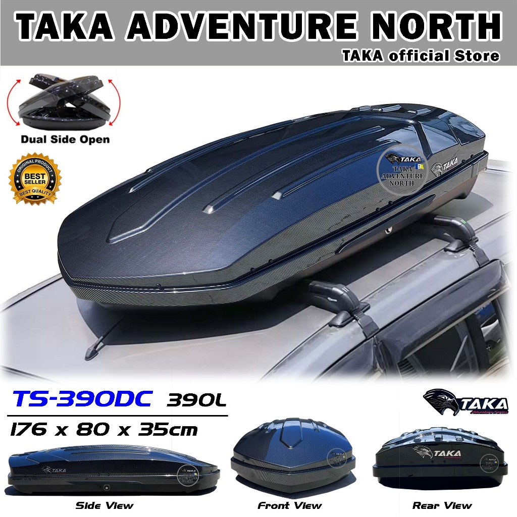 TAKA TS-390DC CARBON Car Roof Box [Adventure Series] [L Size] [carbon ...