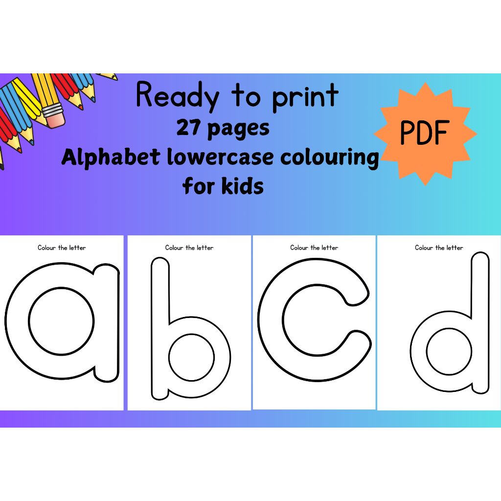 PDF | colouring Alphabet Lowercase pdf full. individual letters on each ...