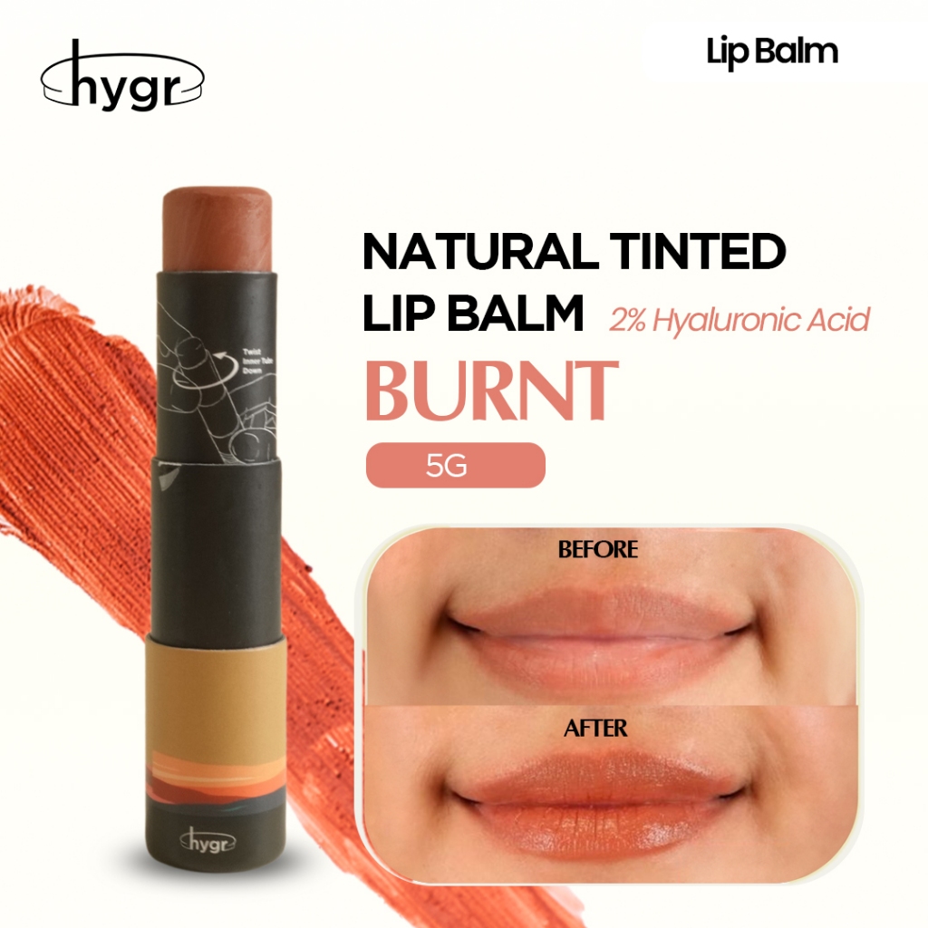hygr Natural Tinted Lip Balm - Burnt | Shopee Malaysia