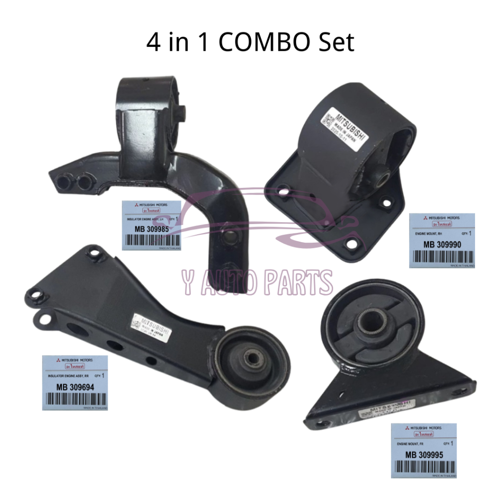 [4 IN 1 COMBO SET] Mitsubishi OEM Engine Mounting for Proton Saga 12V ...