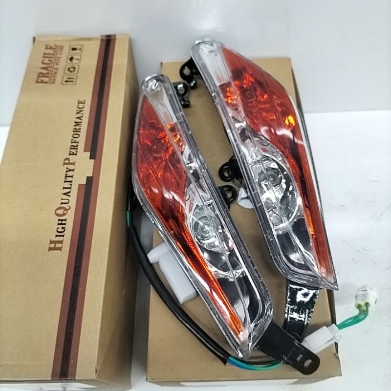 YAMAHA LC135 V2 FRONT SIGNAL LAMP L/R SET CLEAR + OREN ACC VIETNAM VISS SPECIAL LIMITED EDITION ...