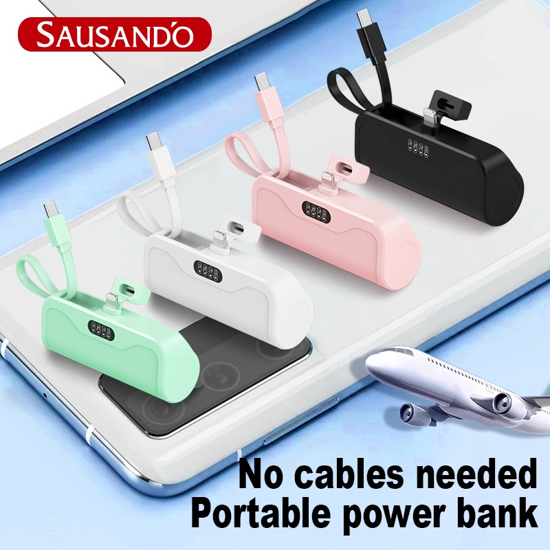 2 in 1 mini power bank 10000MAh fast charging External battery fast ...