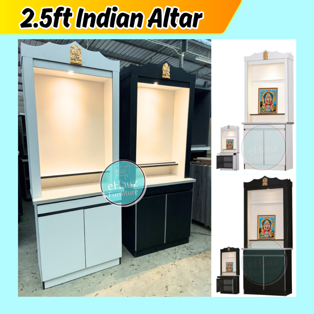 eHauz beautiful 2.5ft plywood Indian Prayer Altar- Almari Sembahyang ...