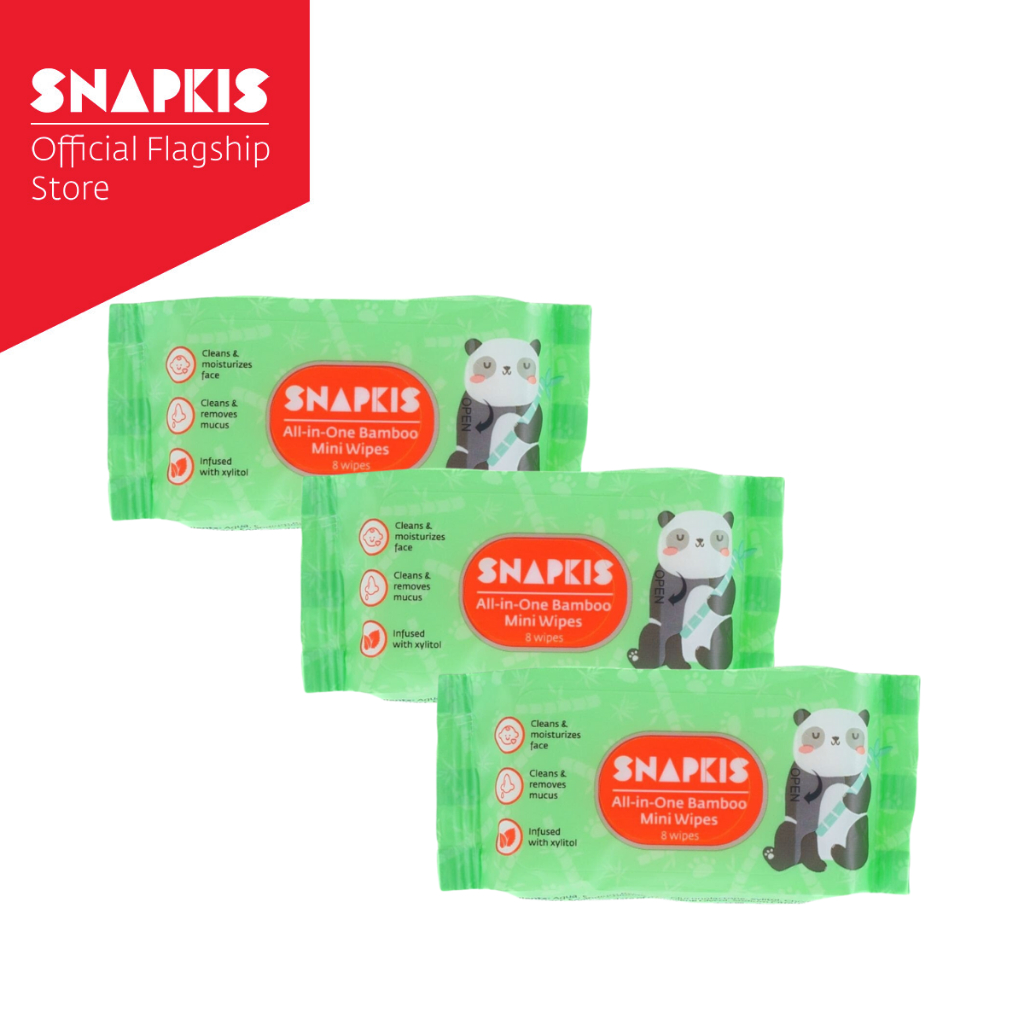 Snapkis All-In-One Pocket Bamboo Wipes (8's x 3 Packs) | Shopee Malaysia