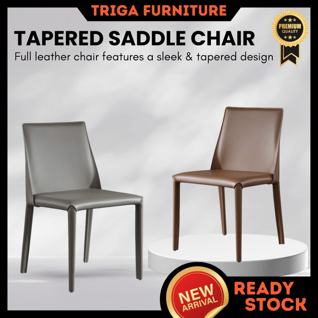 Tapered Saddle Chair Full Leather Dining Chair luxury full leather seat ...