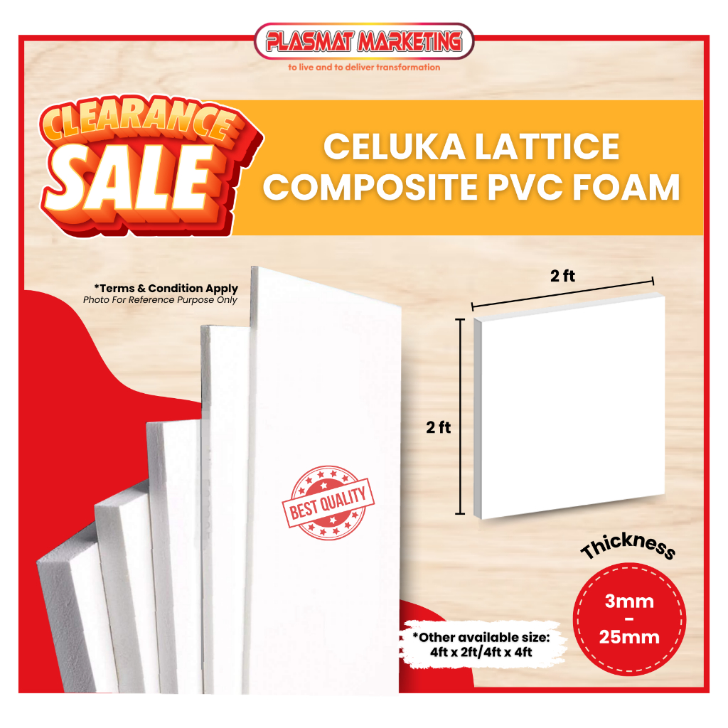 CELUKA LATTICE COMPOSITE WHITE CLC (PVC FOAM WHITE BOARD) 2FT X 2FT ...