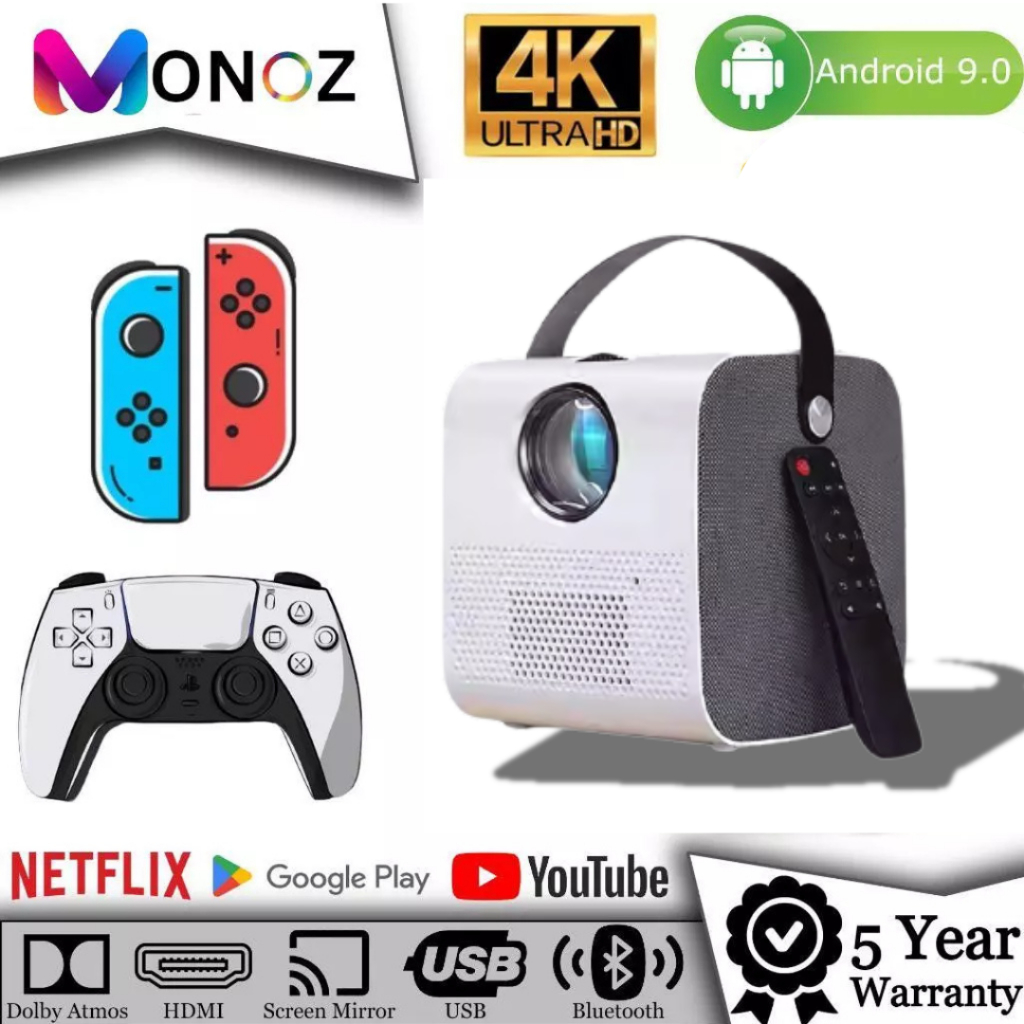 Q3 Pro Projector | 1080p HD, 8000 Lumens, WiFi LED LCD, Android 9.0 | 5 ...
