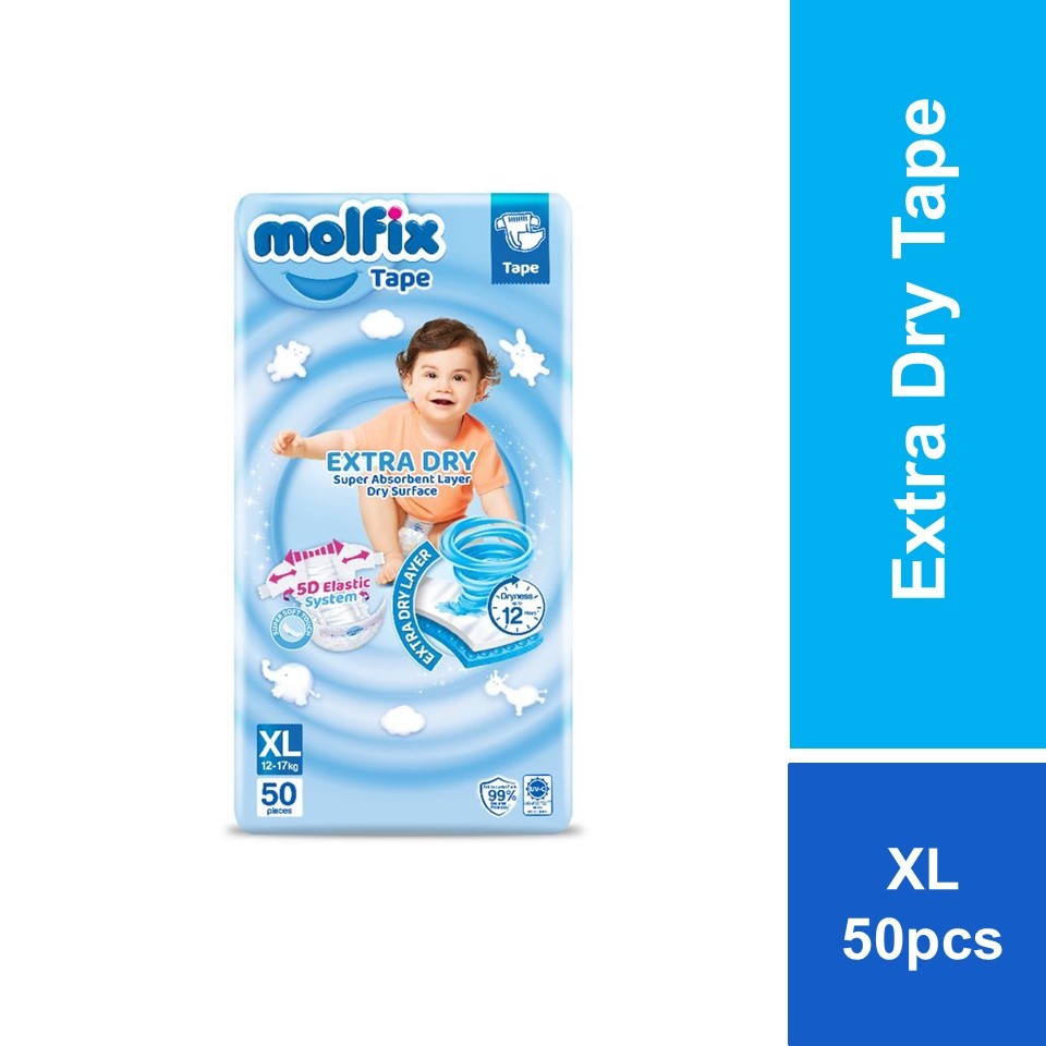 Molfix Extra Dry Super Jumbo Pack - XL50 (1 Pack) | Shopee Malaysia