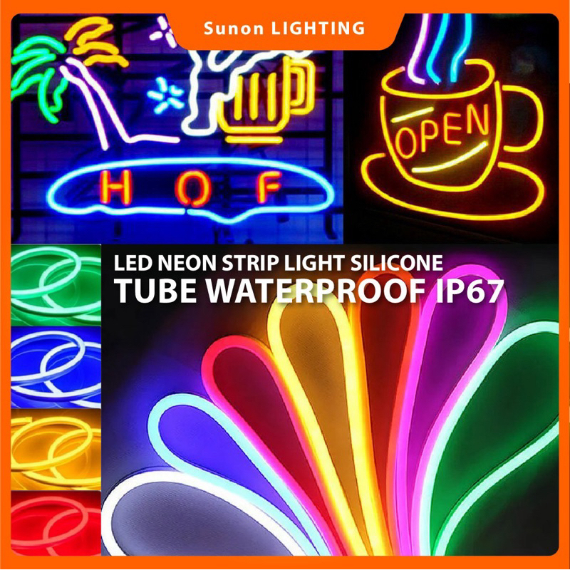 LED Neon Strip Light Silicone Tube Waterproof IP67 (1Meter) | Shopee ...