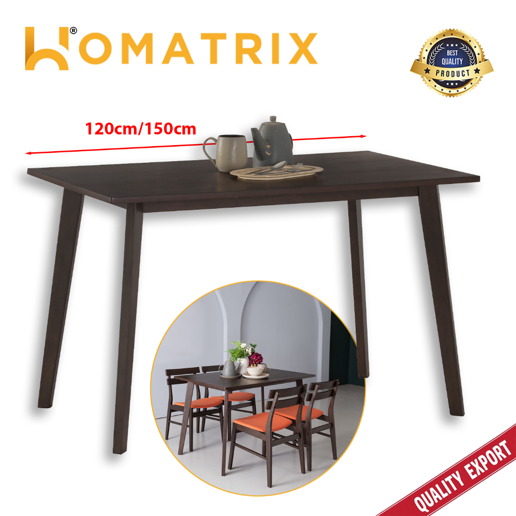 HOMATRIX Wooden Dining Table Set Rectangle 4 Seater 6 Seater Meja Makan ...