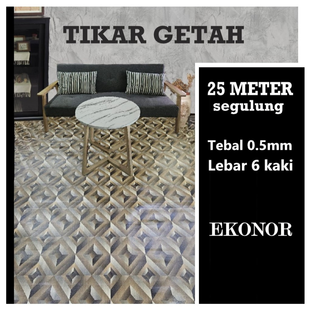 TIKAR GETAH LANTAI tebal 0.5mm,6kaki lebar,25meter segulung / PVC ...