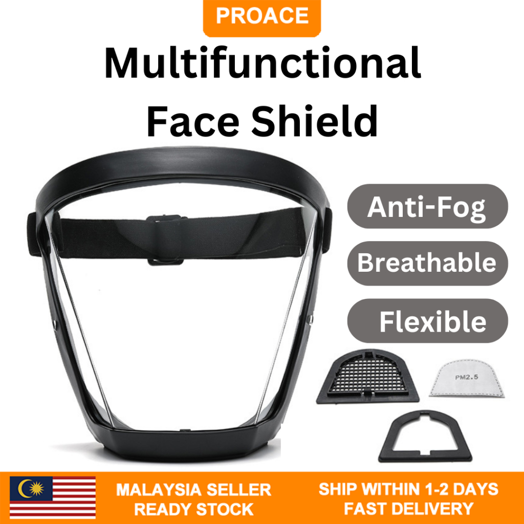 [ 🔥 Ready Stock 🔥 ] Protective Full Face Shield Transparent Anti-Fog ...