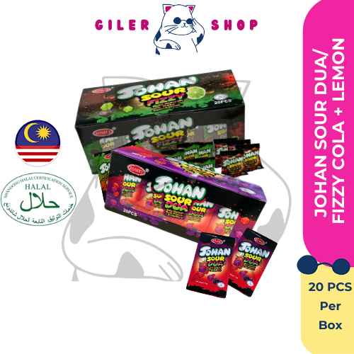 Jomei Johan Sour Dua Gula Kunyah Rasa Anggur Strawberry/Fizzy Cola ...