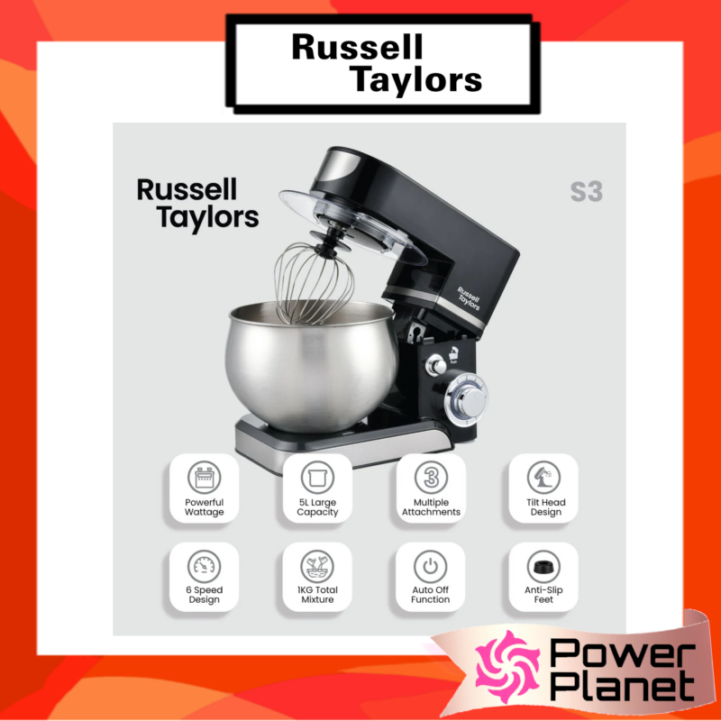 Russell Taylors 6-Speed Stand Mixer 5L 1300W S3 / TRIO 5.0L POWER MIXER ...