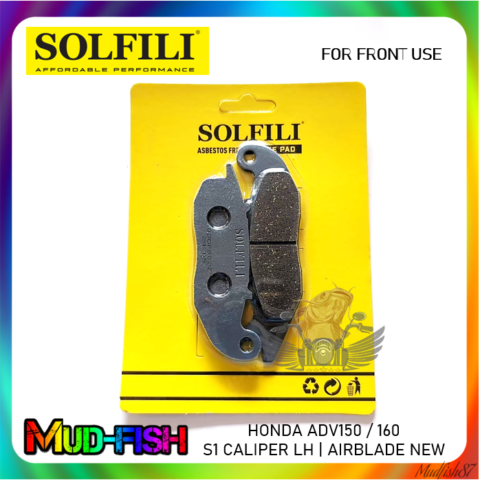 SOLFILI FRONT DISC BRAKE PAD FOR HONDA ADV150 ADV 160 | S1 CALIPER LH ...