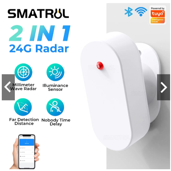 SmartLife/Tuya WiFi Human Body Detector 24G Radar Distance Detection ...