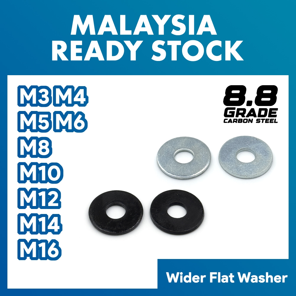 Wider Flat Washer M3 M4 M5 M6 M8 M10 M12 M14 M16 Zinc Plated DIN 9021 Plain Washer Gaskets ...