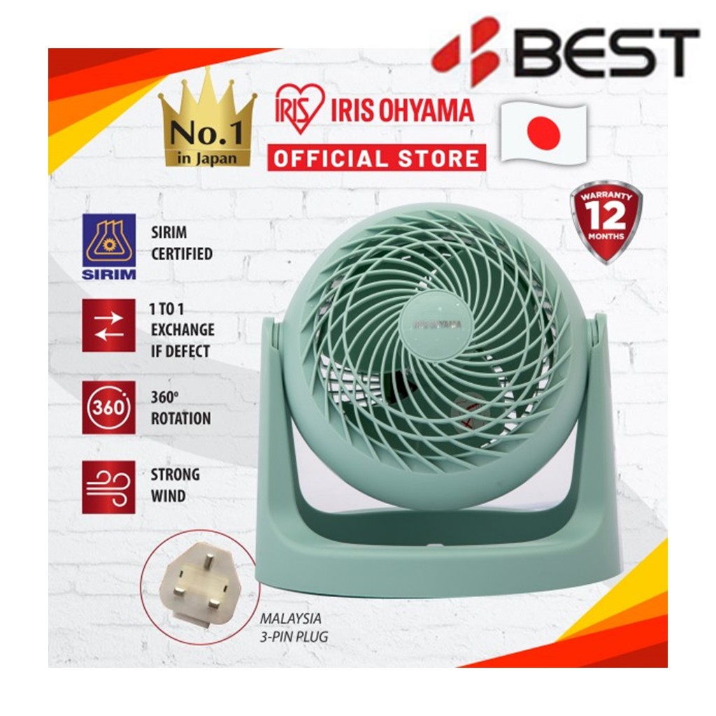 IRIS OHYAMA Portable LightWeight Air Circulator Fan - Green IOCFPCFHE15 ...