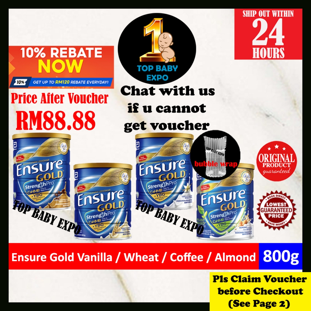 Ensure Gold (Vanilla / Wheat / Coffee / Almond) (800g) Exp: 09/2026 Adult Milk Powder (Newest ...