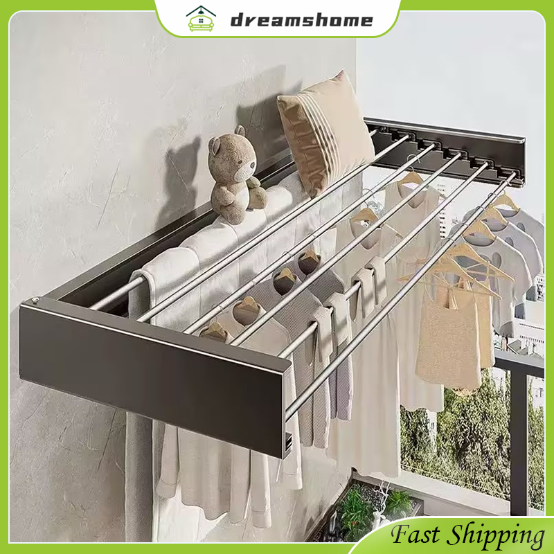 Stainless Steel Clothes Drying Rack Folding Telescopic Storage Rack ...