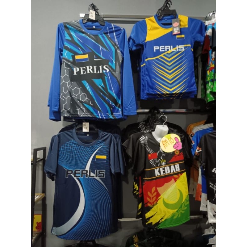 Baju jersi Perlis lengan pendek & panjang dewasa | Shopee Malaysia