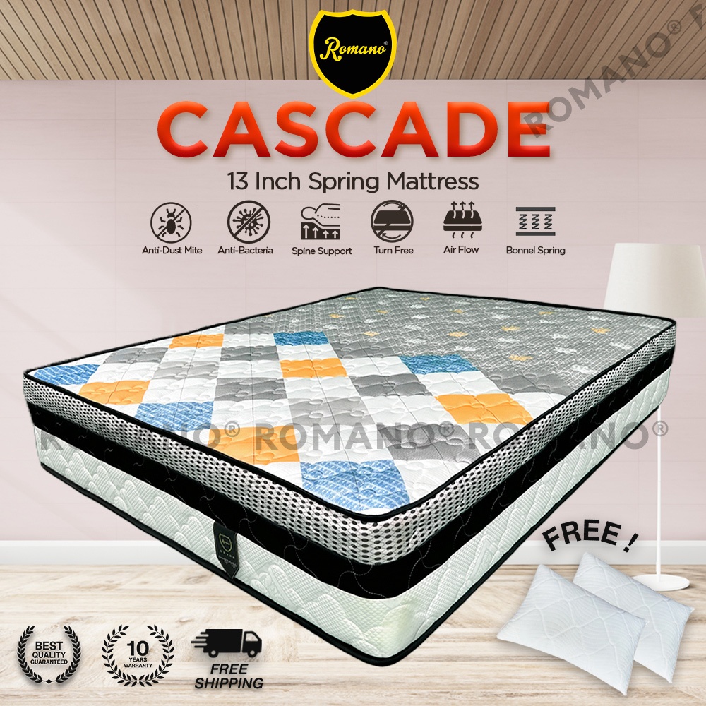 Free Shipping / Romano Cascade (10-13 inch) Bonnel Spring Mattress / 床 ...