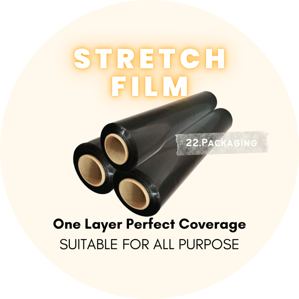 Black Stretch Film Pallet Wrap Wrapping Plastic Plastik Bungkus Plastik ...