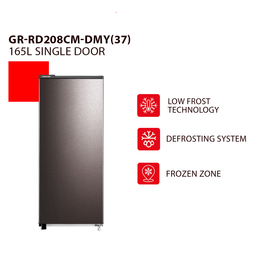 Toshiba single door refrigerator 165 liter GR-RD208CM-DMT(37) | Shopee ...